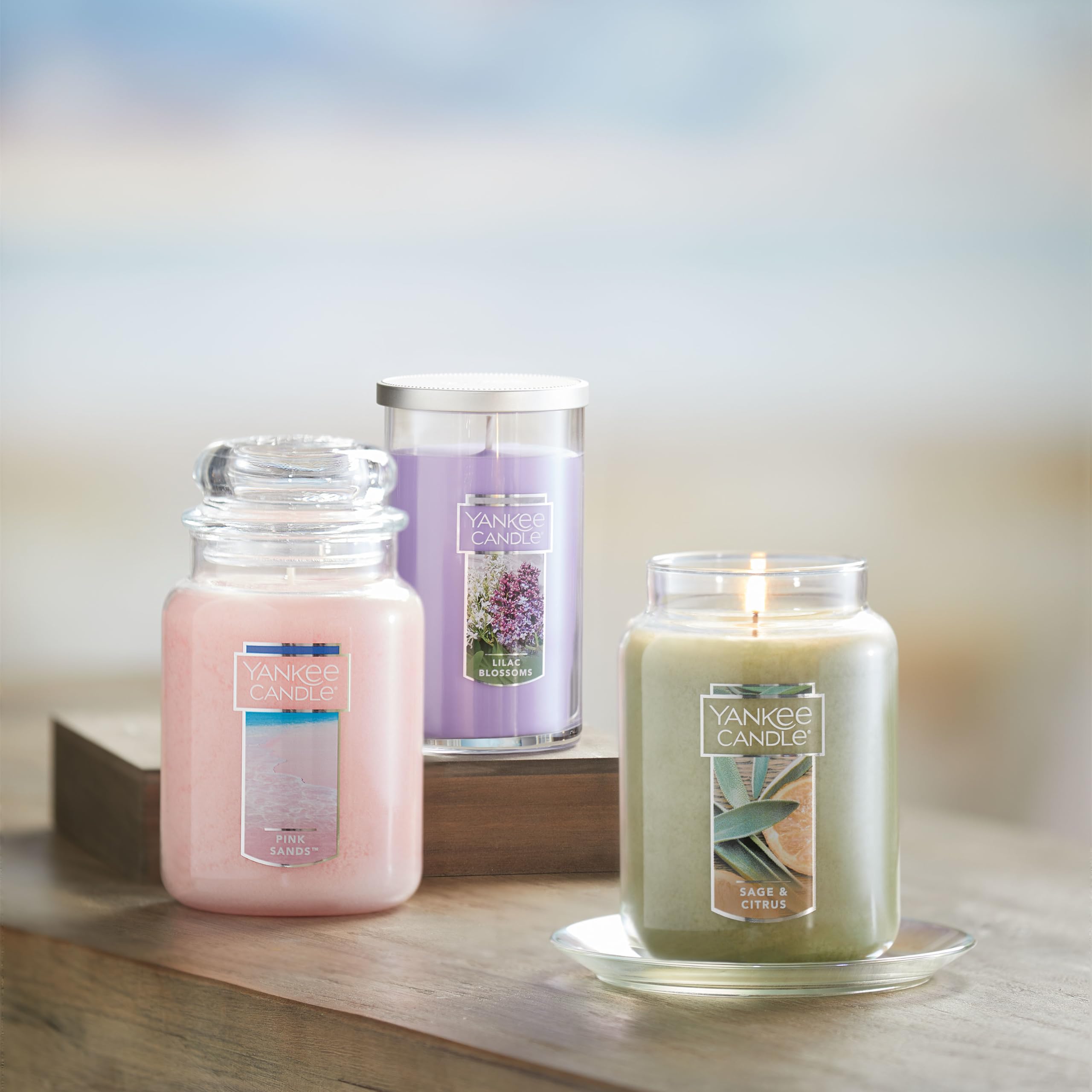 Yankee Candle Sage & Citrus Scented, Classic 22oz Large Jar Single Wick Candle, Over 110 Hours of Burn Time