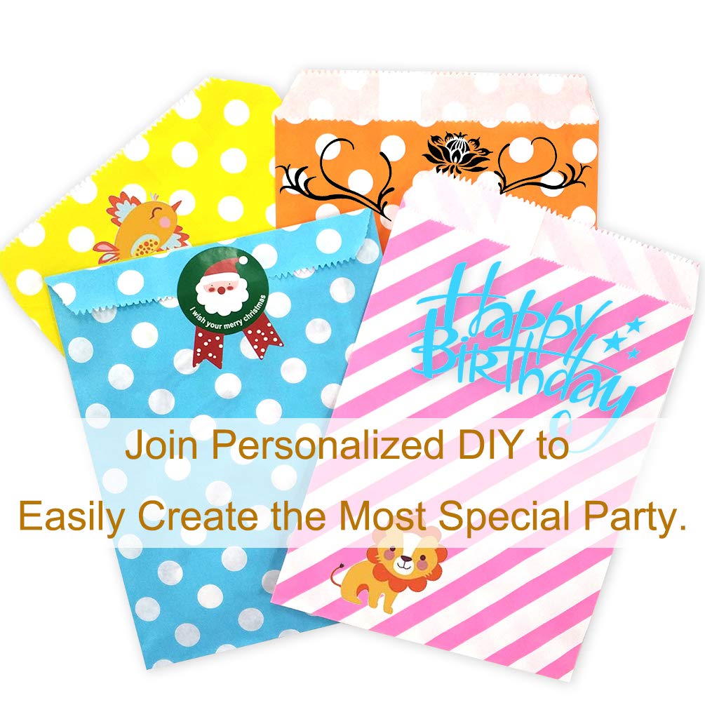KIYOOMY 100 Pcs Gold Candy Buffet Bags Small Polka Dot Paper Treat Bags (Bright Gold, 5 inch X 7 inch)