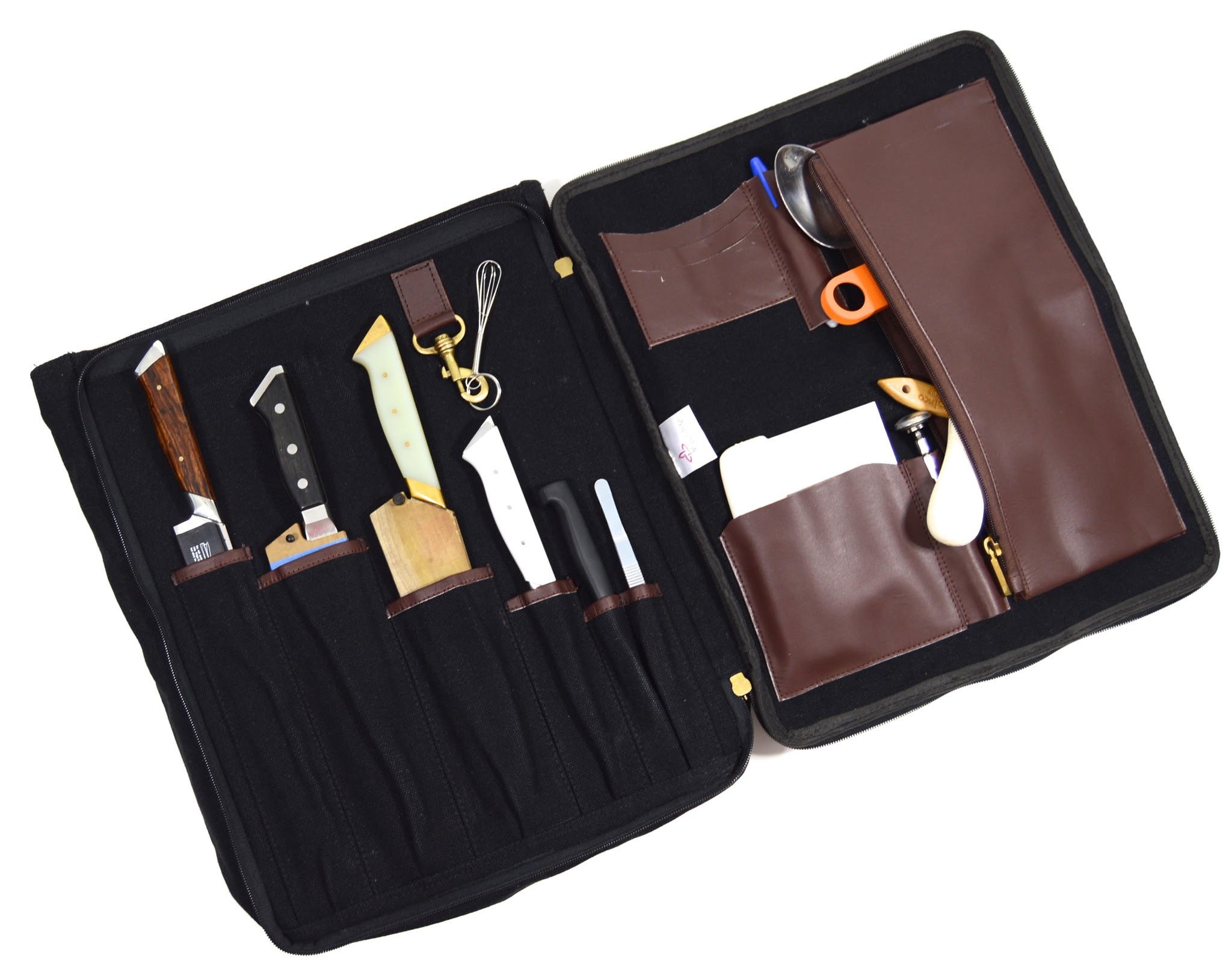 Chef Pack Knife Carrier Backpack With Shoulder Straps – Professional Canvas Travel Case With Organizer Slots For Knives Pens Pencils & Spoon