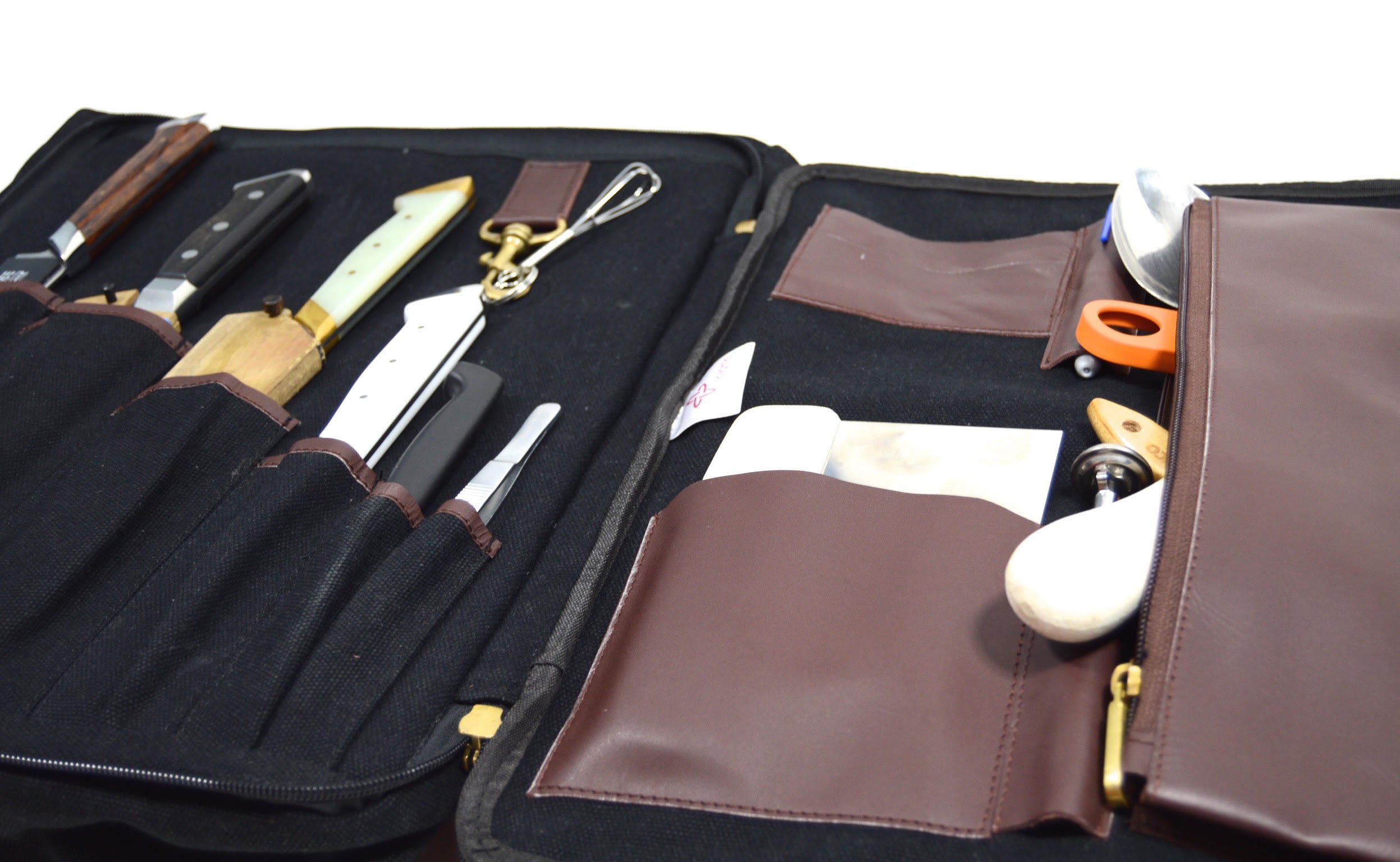 Chef Pack Knife Carrier Backpack With Shoulder Straps – Professional Canvas Travel Case With Organizer Slots For Knives Pens Pencils & Spoon