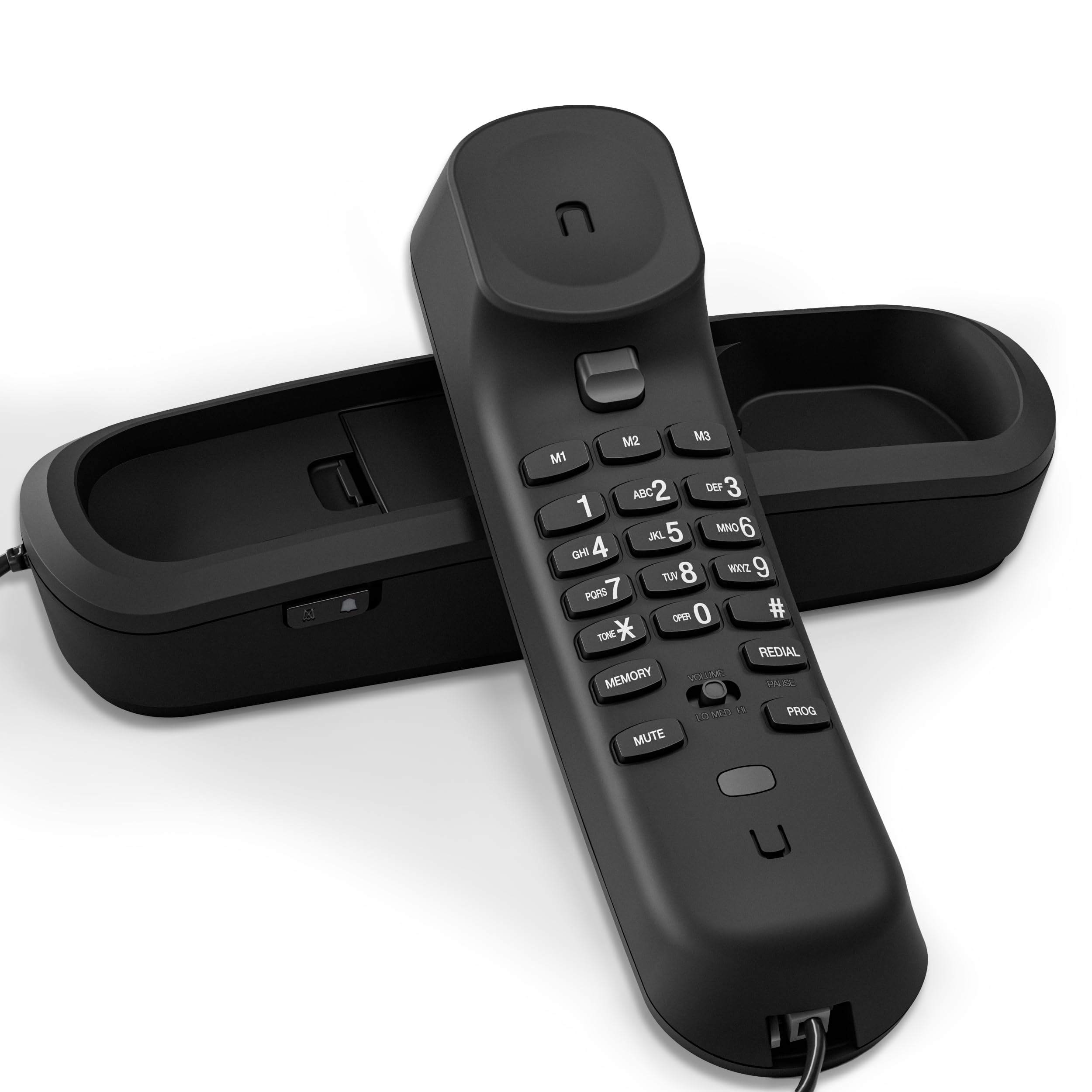 VTech CD1113 Trim style Telephone with Caller ID/Call Waiting, No AC Power Required, Easy-wall-mount, 13 Speed Dial Keys, Last Number Redial, Mute, Flash, Volume Control, Hearing Aid Compatible, Black