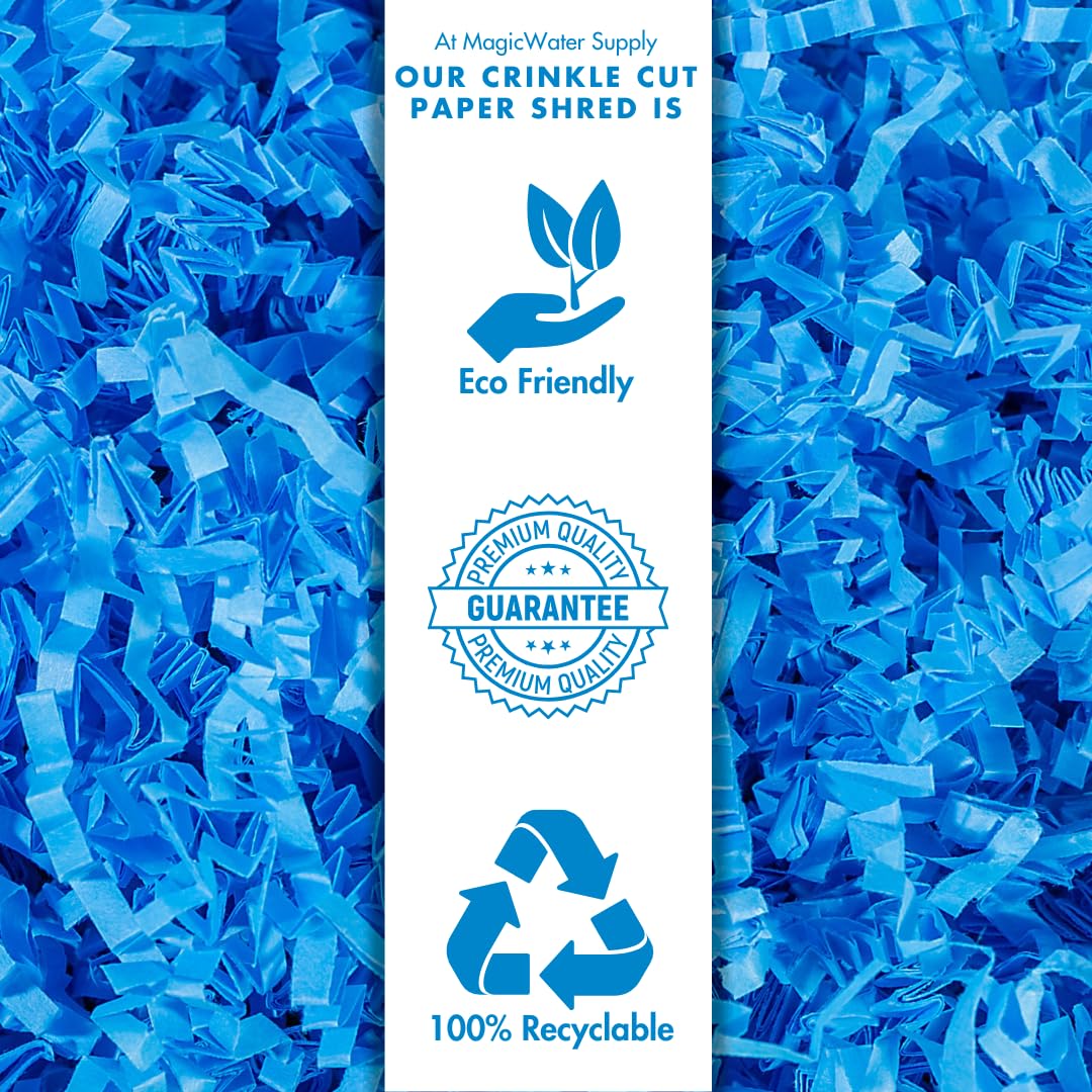 MagicWater Supply Crinkle Cut Paper Shred Filler (1/2 LB) for Gift Wrapping & Basket Filling - Light Blue