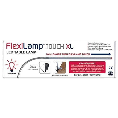 Americanails FlexiLamp Touch XL - LED Table Desk Lamp - Removable Clamp - Adjustable Lighting for Nail Stations - Manicure Table Light - Flexible Arm β 3 Brightness Levels - Touch Sensor - 400 Lumens