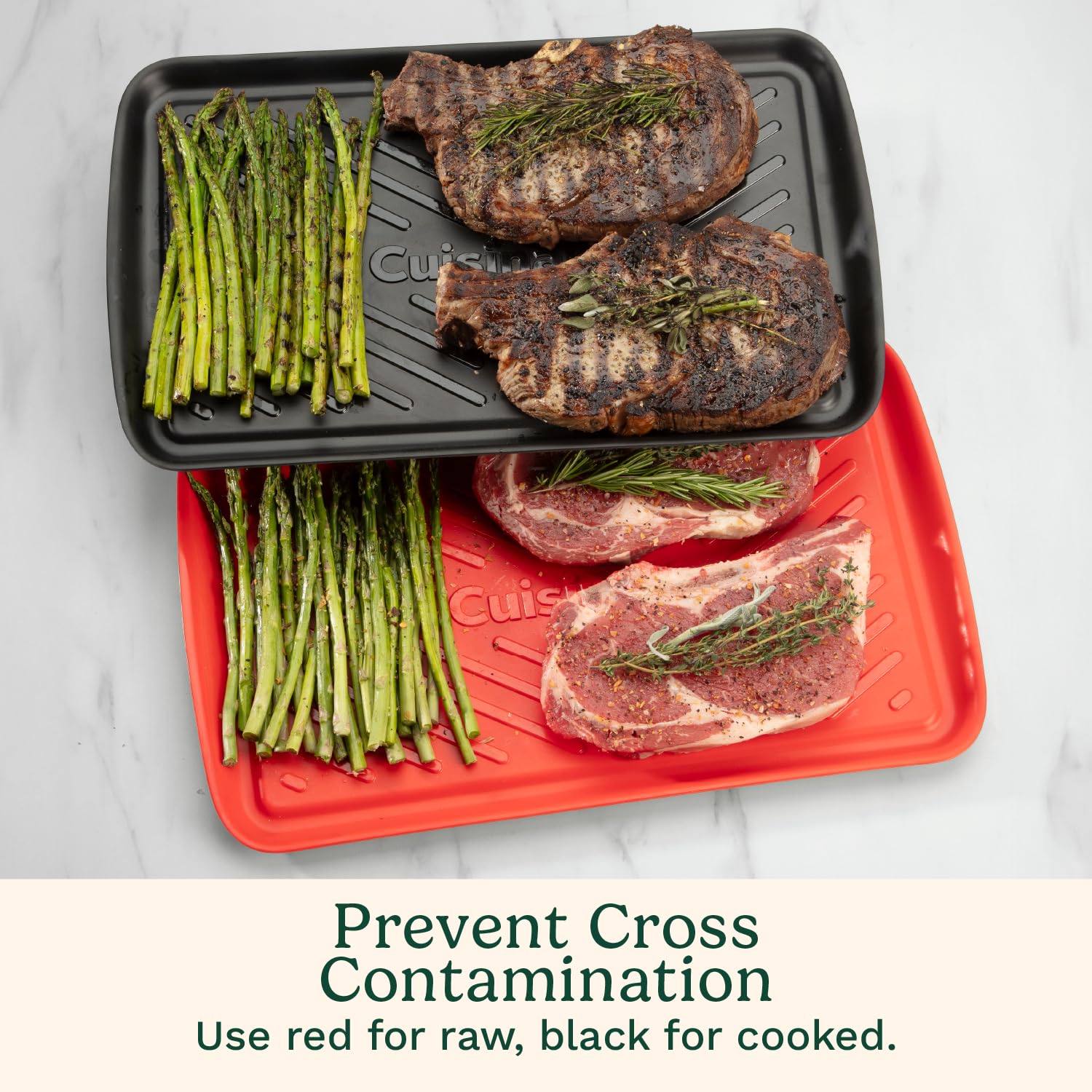 Cuisinart CPK-200 Grilling Prep and Serve Trays, Black and Red Large 17 x 10. 5