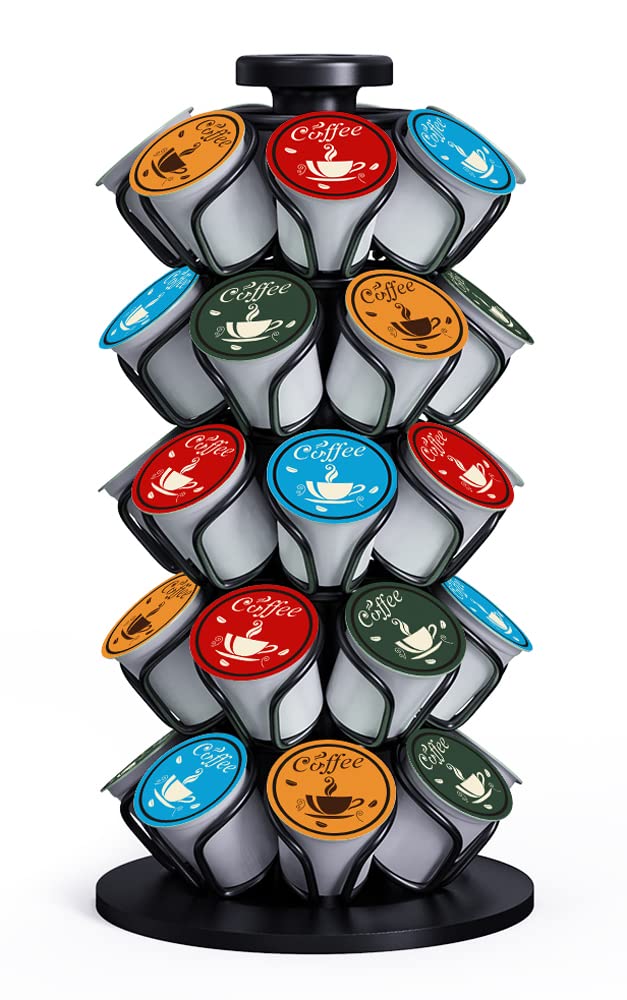 EVERIE Coffee Pod Holder Carousel Compatible with 35 K Cup Pods, KRT35A-BLK