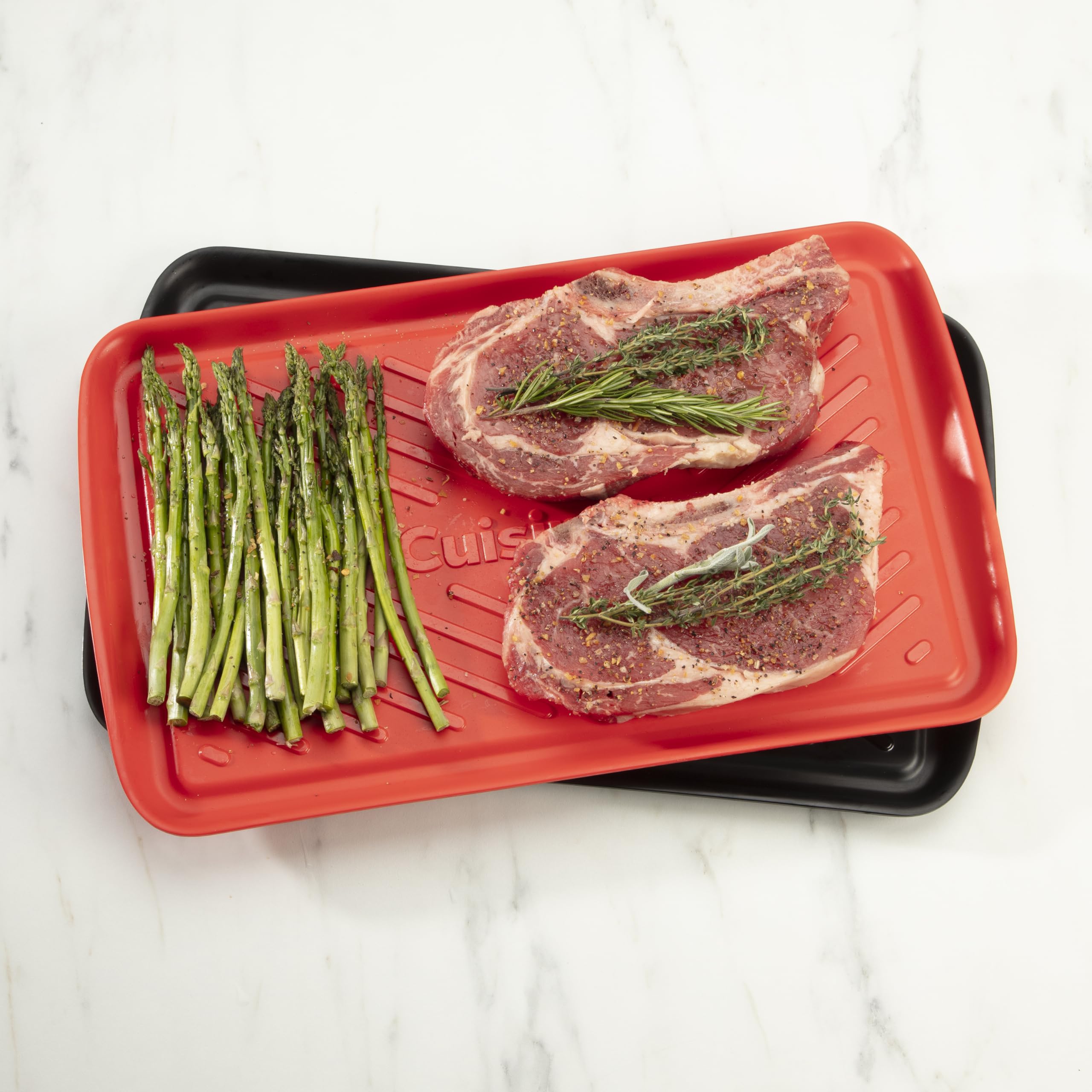 Cuisinart CPK-200 Grilling Prep and Serve Trays, Black and Red Large 17 x 10. 5