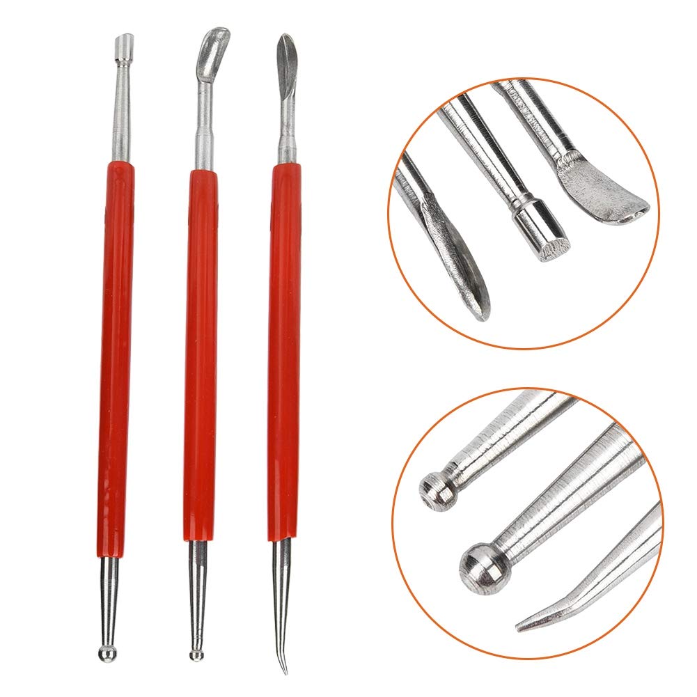8Pcs Leather Craft Carving Stylus Tool Set,Double Headed Point Drill Pens Spoons Kit Set for DIY Handmade Leatherwork Embossing Carving