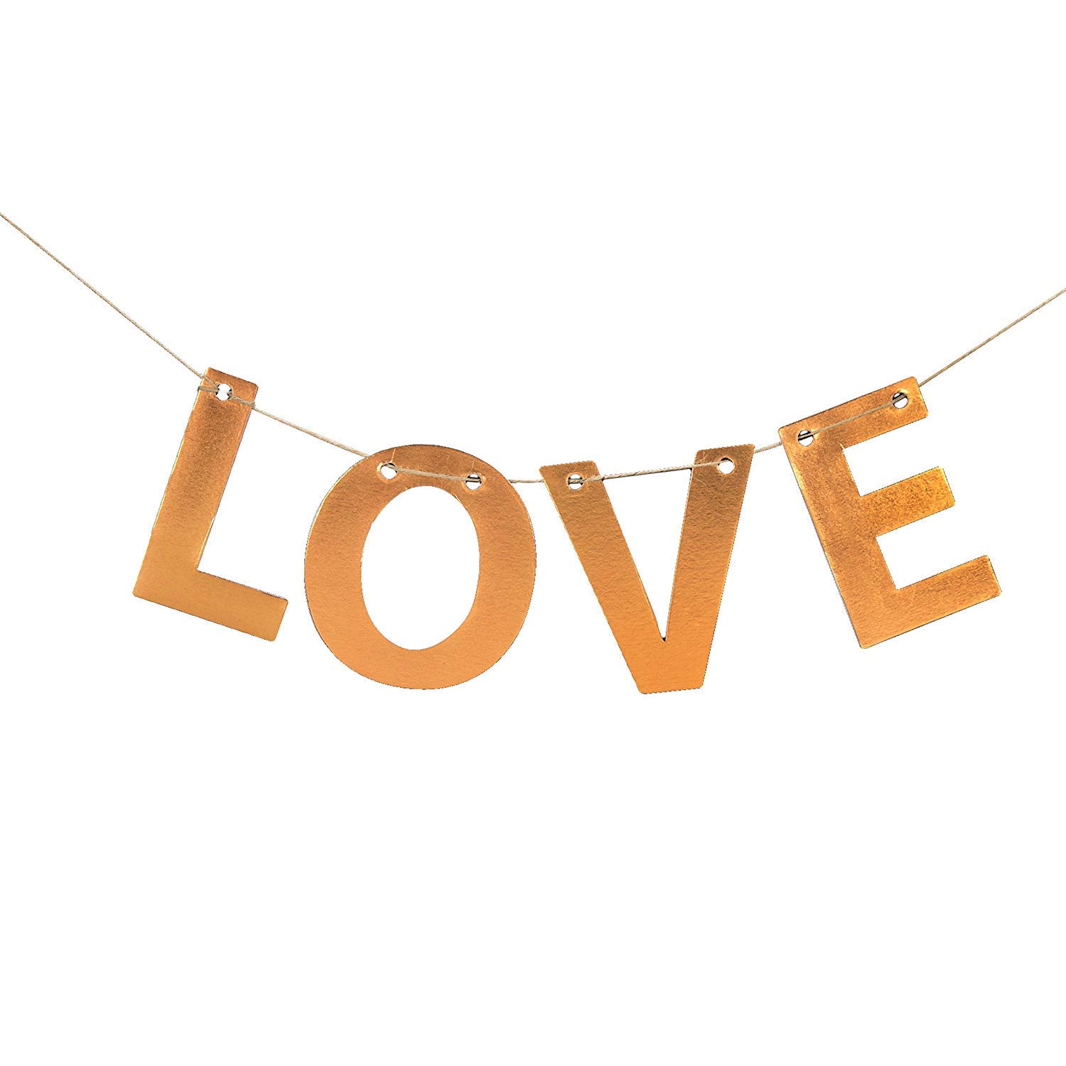 L O V E Love 6 Inch Tall Heavy Letters Wedding Party Banner Decoration - Color: Copper
