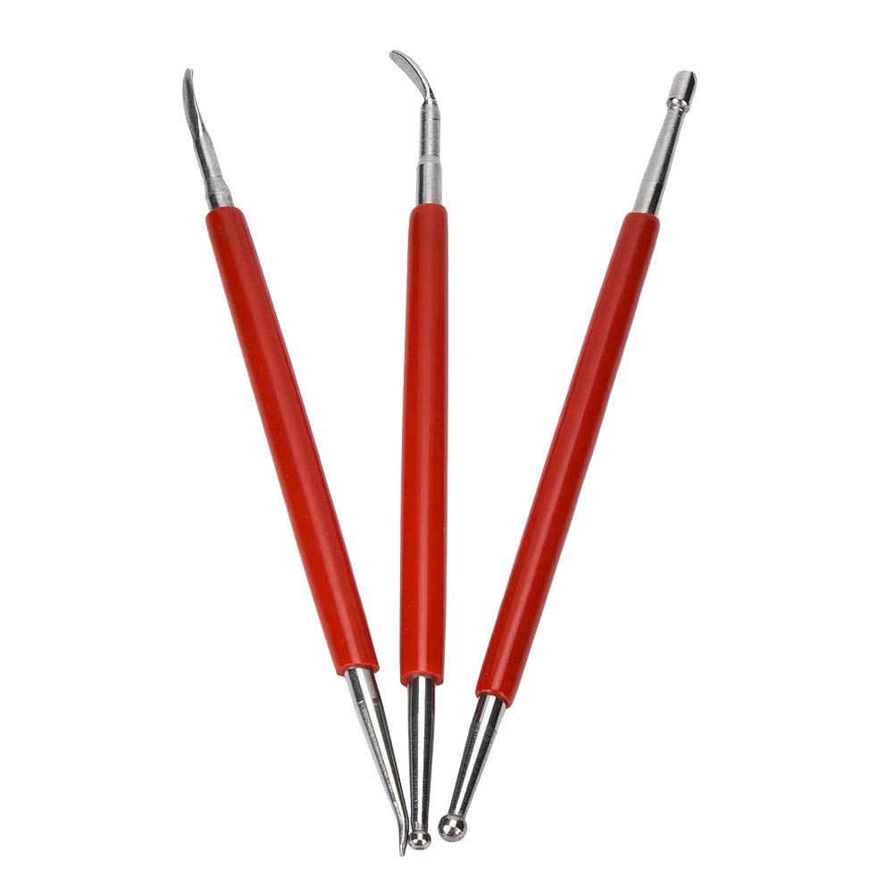 8Pcs Leather Craft Carving Stylus Tool Set,Double Headed Point Drill Pens Spoons Kit Set for DIY Handmade Leatherwork Embossing Carving