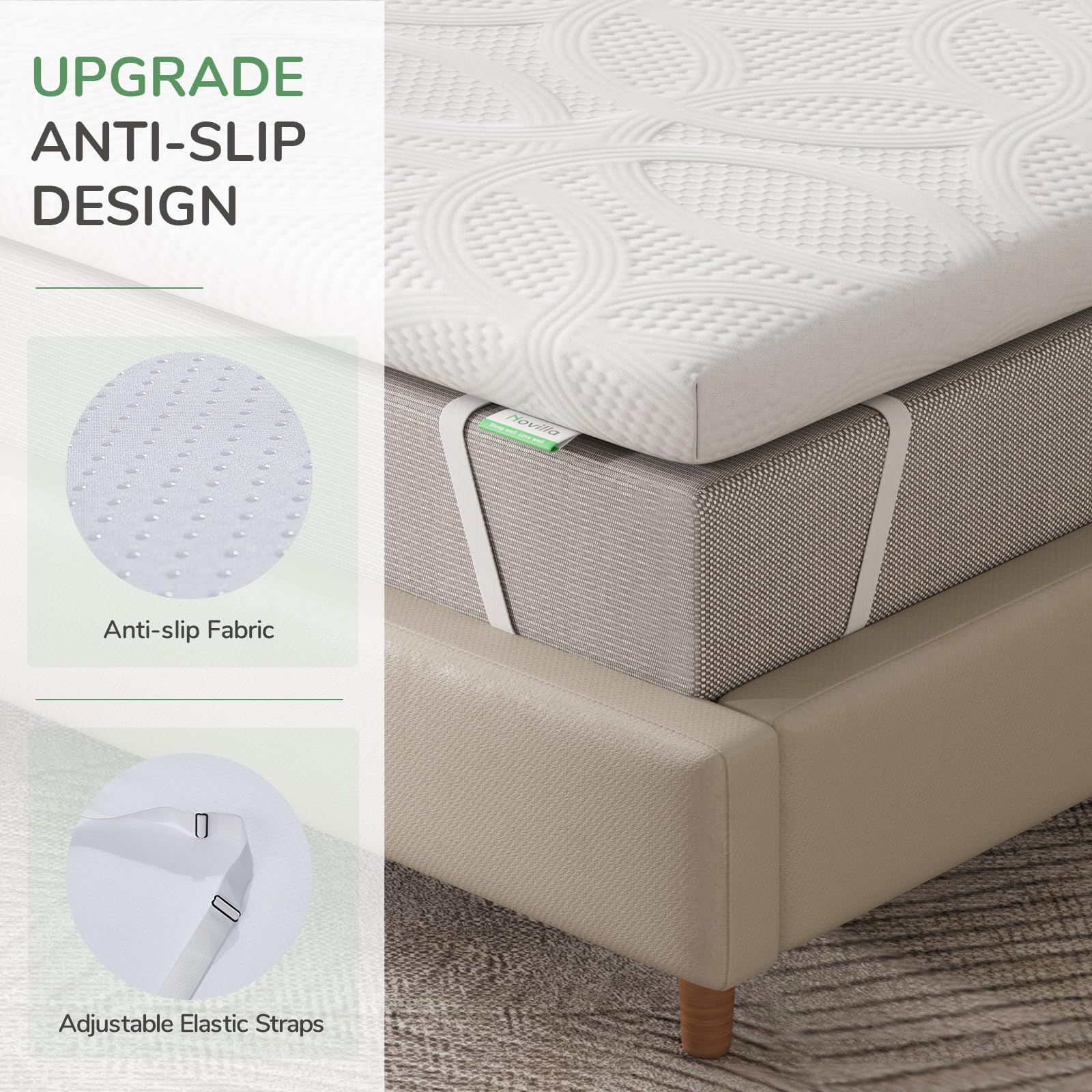 Novilla 4 Inch Mattress Topper Queen, Medium Firm Queen Memory Foam Mattress Topper for Back Pain Pressure Relieving, Motion Isolation & Airflow Design, CertiPUR-US Certified