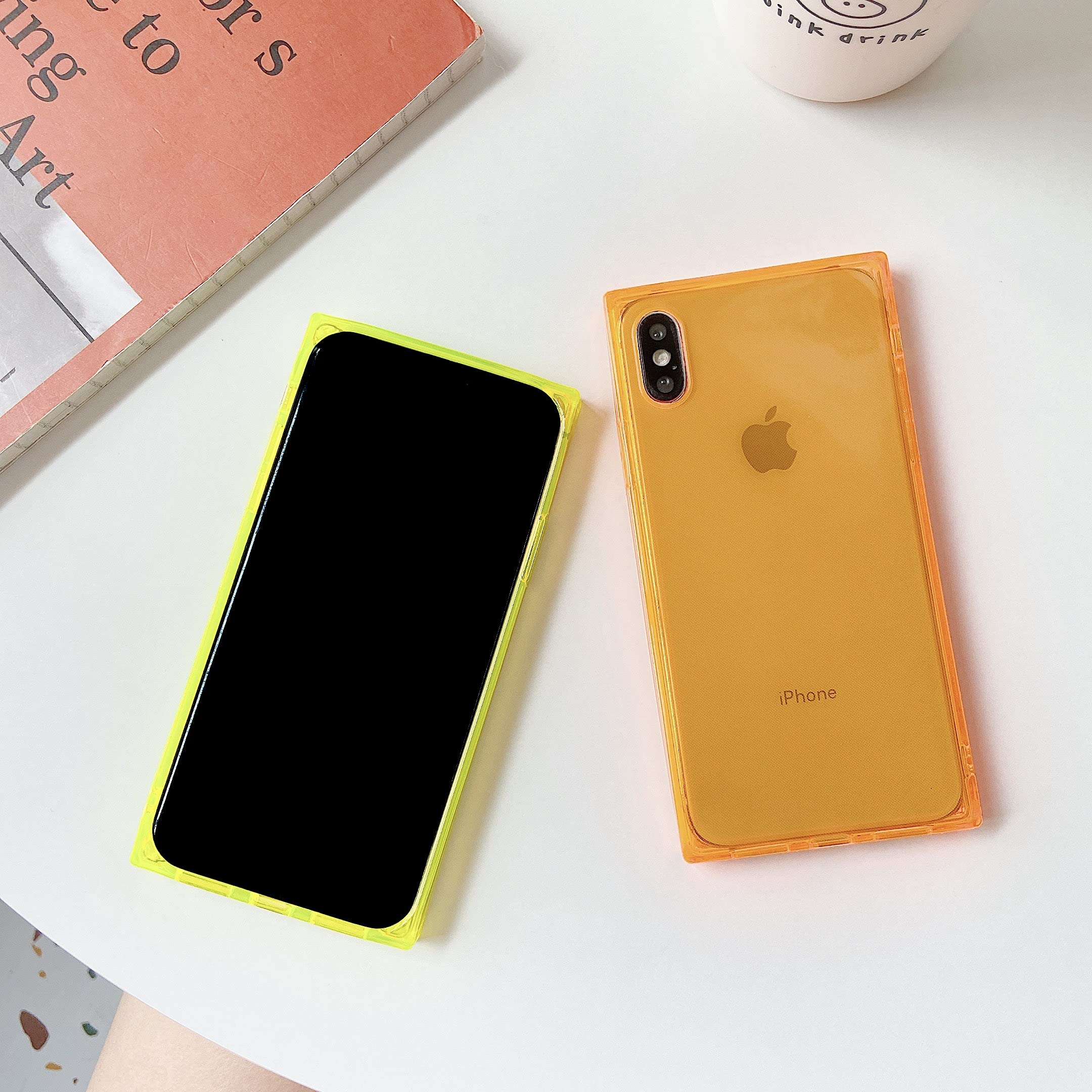 Cocomii - Rectangle Case Compatible with iPhone XR - Clear Transparent, Show Beauty, Women Girls Men, Protective Phone Case for iPhone XR 6.1 inch, Neon Yellow