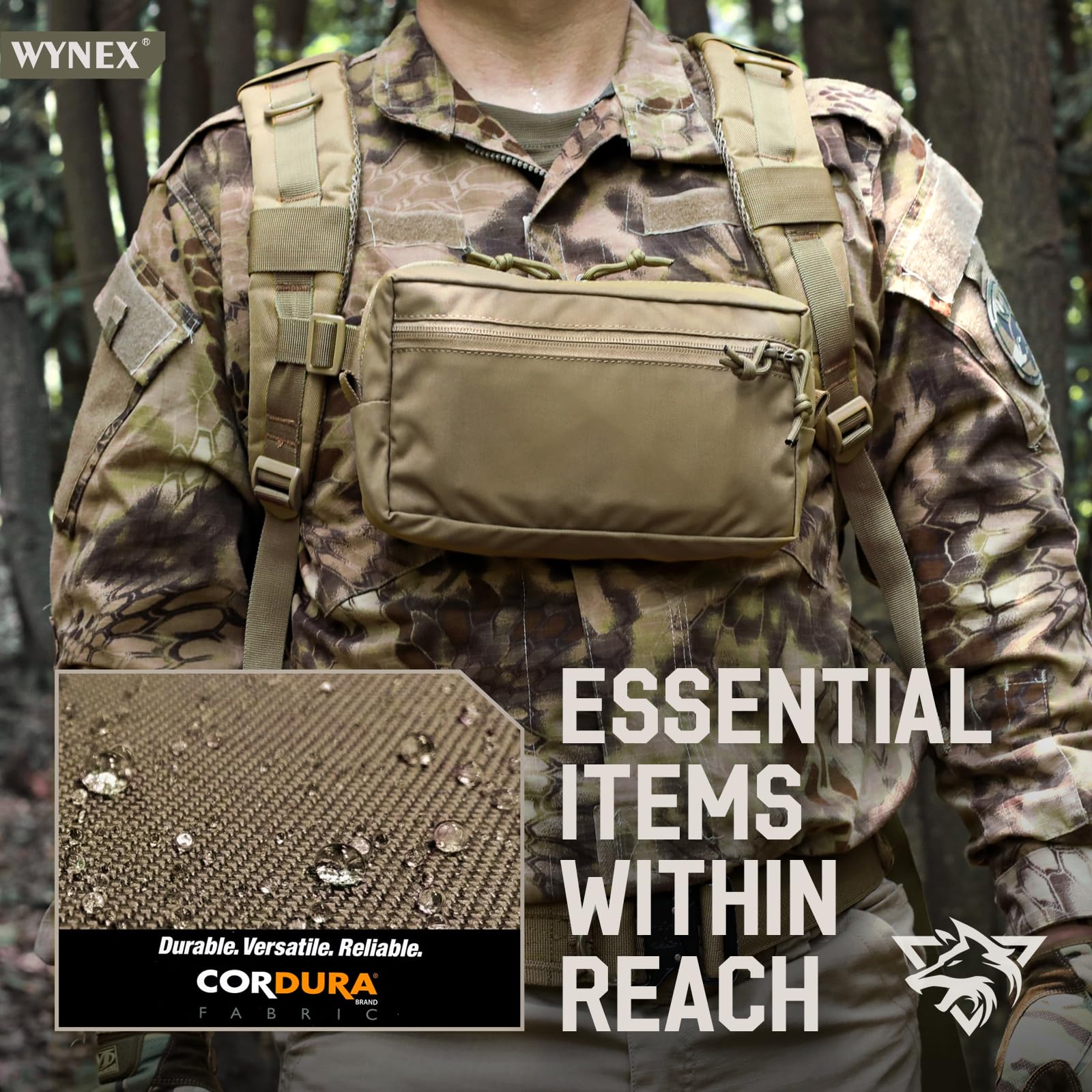 WYNEX Tactical Molle GP Admin Pouch, Molle General Purpose Pouch EDC Molle Utility Tool Pouch Organizer Military Multi Purpose Bag Modular Pouches Cummerbund Belt Pouch with Hook and Loop Insert Panel