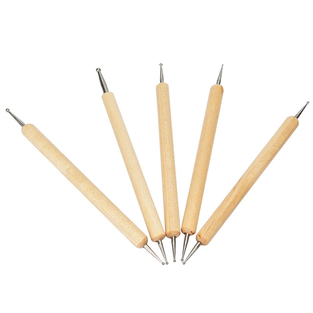 8Pcs Leather Craft Carving Stylus Tool Set,Double Headed Point Drill Pens Spoons Kit Set for DIY Handmade Leatherwork Embossing Carving