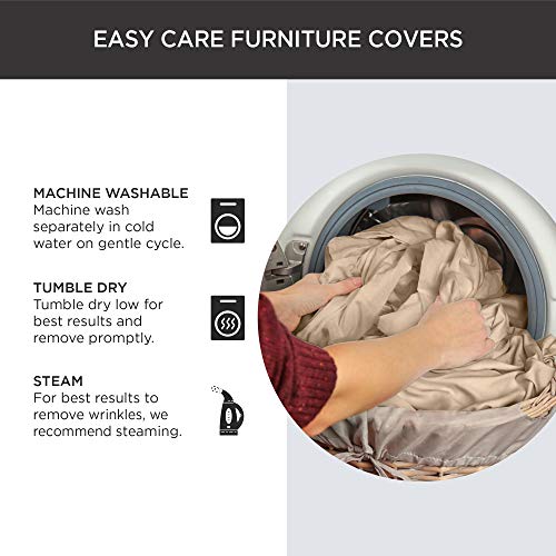 SureFit Matelassé Damask One Piece Loveseat Slipcover, Furniture Cover, Damask Pattern, Relaxed Fit, Machine Washable