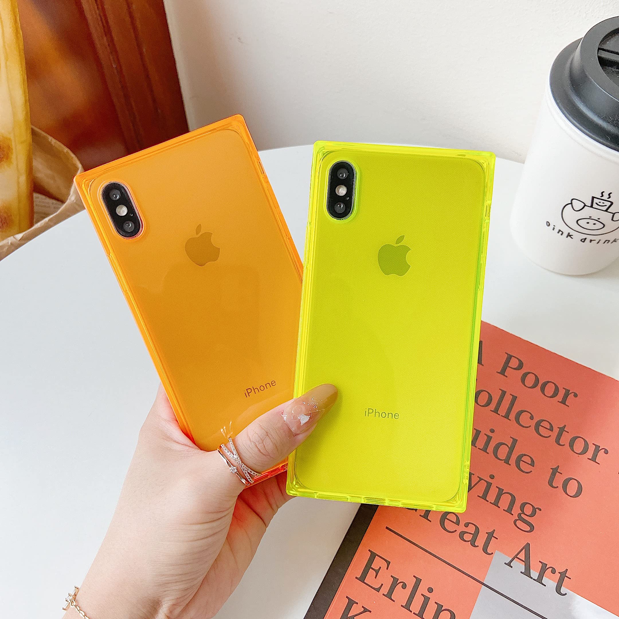 Cocomii - Rectangle Case Compatible with iPhone XR - Clear Transparent, Show Beauty, Women Girls Men, Protective Phone Case for iPhone XR 6.1 inch, Neon Yellow