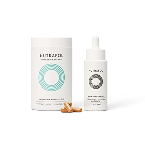 Nutrafol Women's Balance Hair Growth Supplement & Growth Activator Duo | Ages 45+ | Clinically Proven for Visibly Tricker & Stronger Hair | Dermotologist Recommended | 1 Month Supply