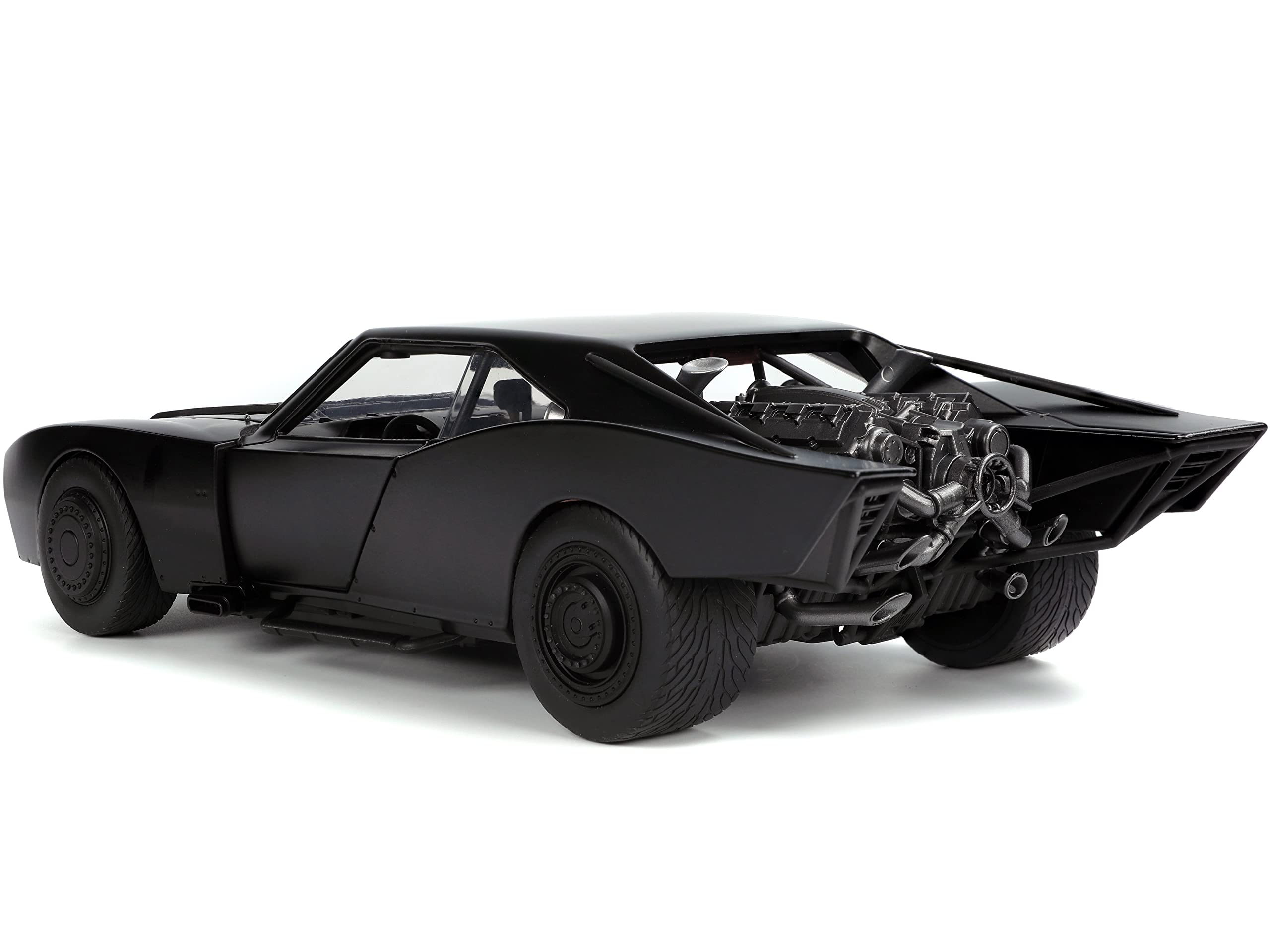 Jada Toys DC Comics The Batman 1:18 Batmobile with Lights Die-cast Car & 3.75" Batman Figure, Toys for Kids and Adults,Black