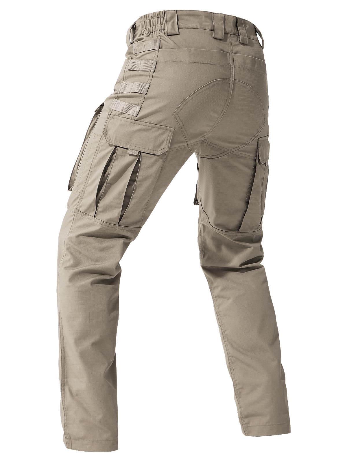 FREE SOLDIER Men's Cargo Pants,Tactical Pants for Men Stretch,Durable Ripstop EDC Work Pants for Hiking (Khaki 34Wx32L)