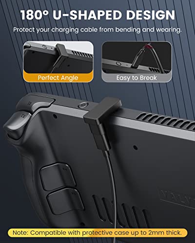 Moko 180 Degree U Shape USB-C Male to USB-C Female Adapter 2 Pack, With PD 100W/10 Gbps, USB-C 180 Extender for Steam Deck/Switch/Laptop/Tablet/Phone