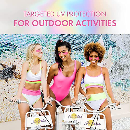 Sun Patch, Reusable Under Eye Sunblock Patches, 100% Silicone Sunscreen Under Eye Patches for UV Protection, Face Stickers with UPF 50, 3 Pack/12 Pairs, 3 Colors