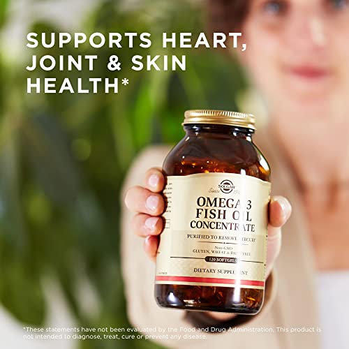 Solgar Omega-3 Fish Oil Concentrate - 120 Softgels - Support for Cardiovascular, Joint & Metabolic Health - Gluten Free, Non-GMO, Dairy Free - 60 Servings