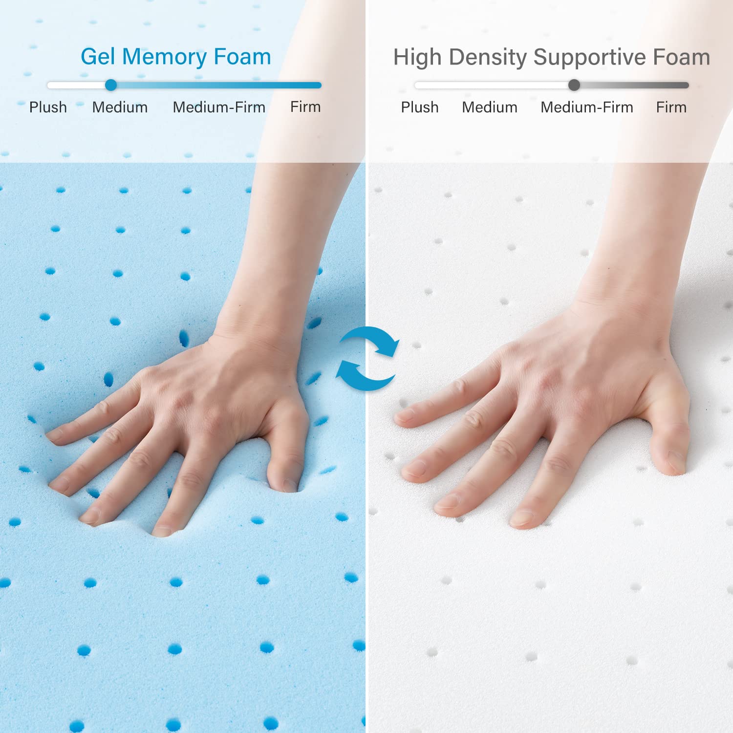 BedStory Firm Mattress Topper Twin 4 Inch, High-Density Memory Foam Provides Extra Lumbar Support, Enhanced Lower Back Relief, Firm & Supportive Cooling Gel Foam for Pressure Relief, 40 Days Trial