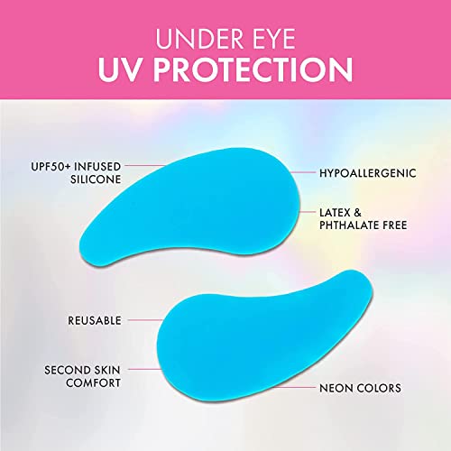 Sun Patch, Reusable Under Eye Sunblock Patches, 100% Silicone Sunscreen Under Eye Patches for UV Protection, Face Stickers with UPF 50, 3 Pack/12 Pairs, 3 Colors