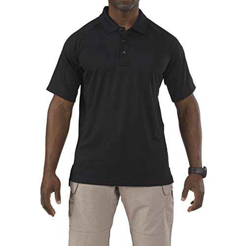 5.11 Tactical Men's Performance Short Sleeve Polo Shirt, Style 71049, Black, 2X-Large