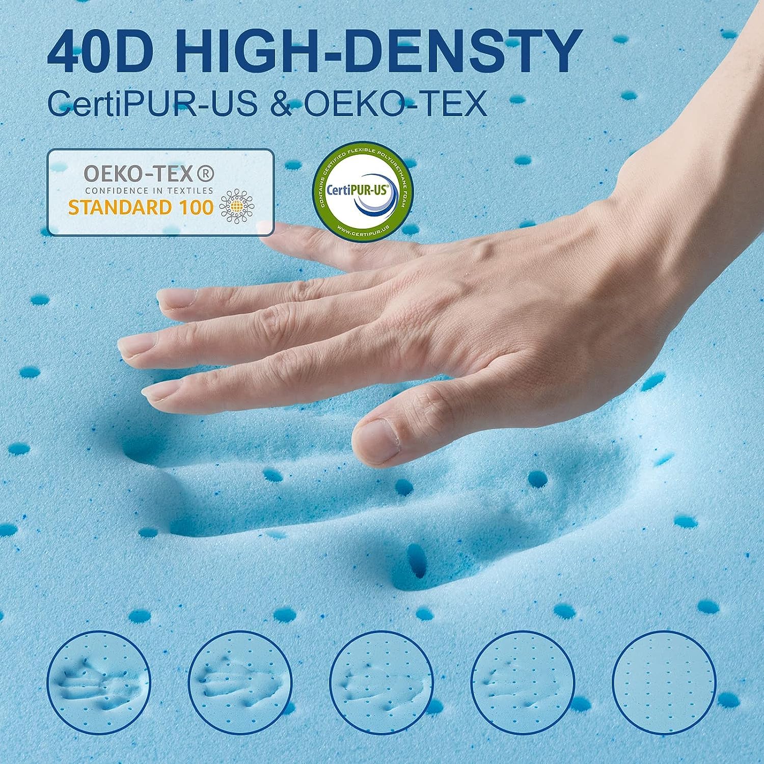 BedStory Firm Mattress Topper Twin 4 Inch, High-Density Memory Foam Provides Extra Lumbar Support, Enhanced Lower Back Relief, Firm & Supportive Cooling Gel Foam for Pressure Relief, 40 Days Trial