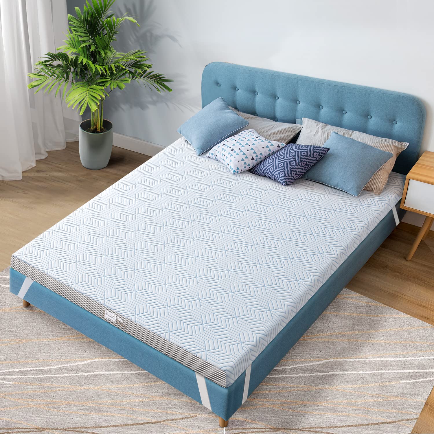 BedStory Firm Mattress Topper Twin 4 Inch, High-Density Memory Foam Provides Extra Lumbar Support, Enhanced Lower Back Relief, Firm & Supportive Cooling Gel Foam for Pressure Relief, 40 Days Trial
