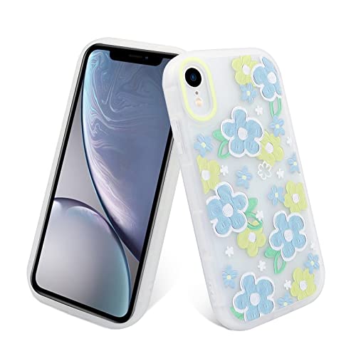 PNATEE Case for iPhone XR, Light Yellow Flower Floral Design for Women Girl Full Body Slim Soft Protective Case TPU Cover for iPhone XR (6.1 inch)