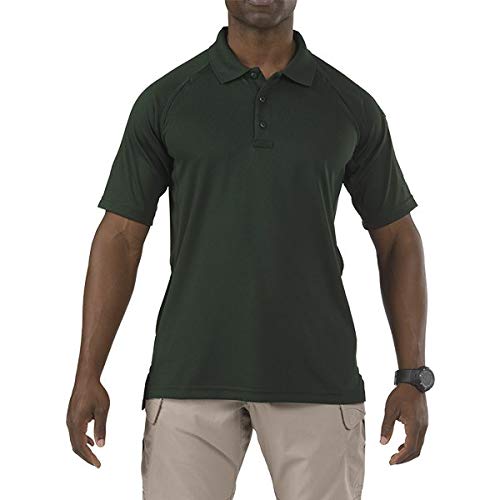 5.11 Tactical Men's Performance Short Sleeve Polo Shirt, Style 71049, Black, 2X-Large