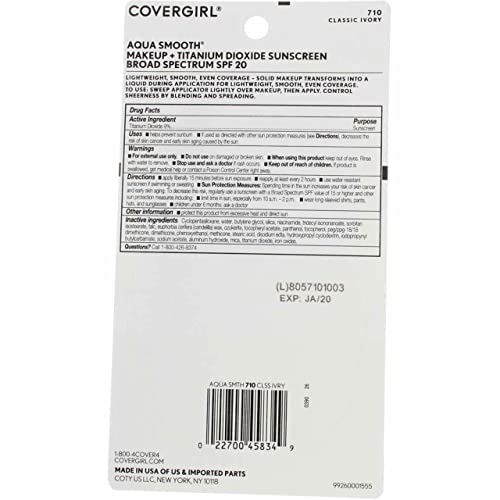 CoverGirl Smoothers Aquasmooth Classic Ivory 710 Compact Foundation -- 2 per case.