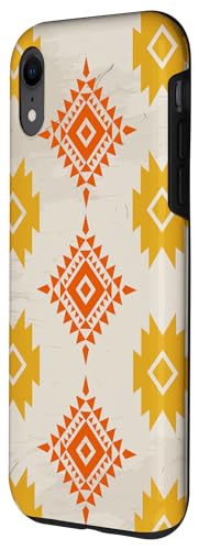 iPhone XR Orange-yellow Western Boho Aztec pattern country Southern Case