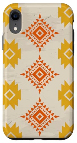 iPhone XR Orange-yellow Western Boho Aztec pattern country Southern Case