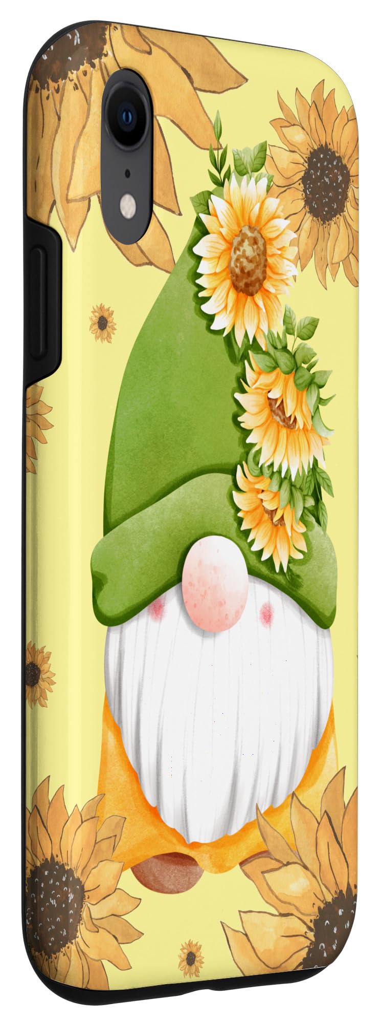 iPhone XR Cute Gnome Sunflower Yellow Pattern For Women Girls Case
