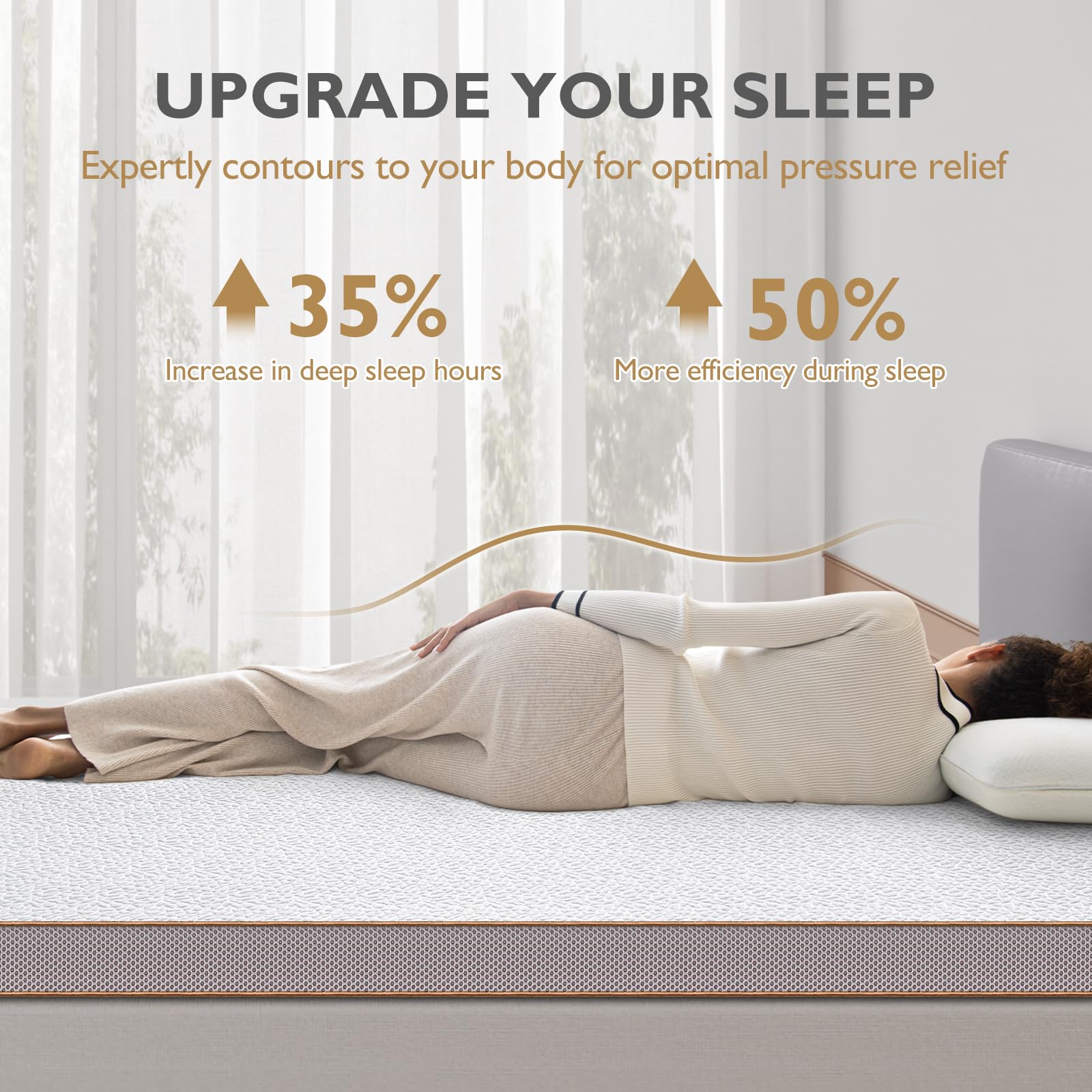 BedStory 4 Inch Memory Foam Mattress Topper Twin - Gel Infused Bed Toppers with Removable Cover and High Density Memory Foam, CertiPUR-US Certified
