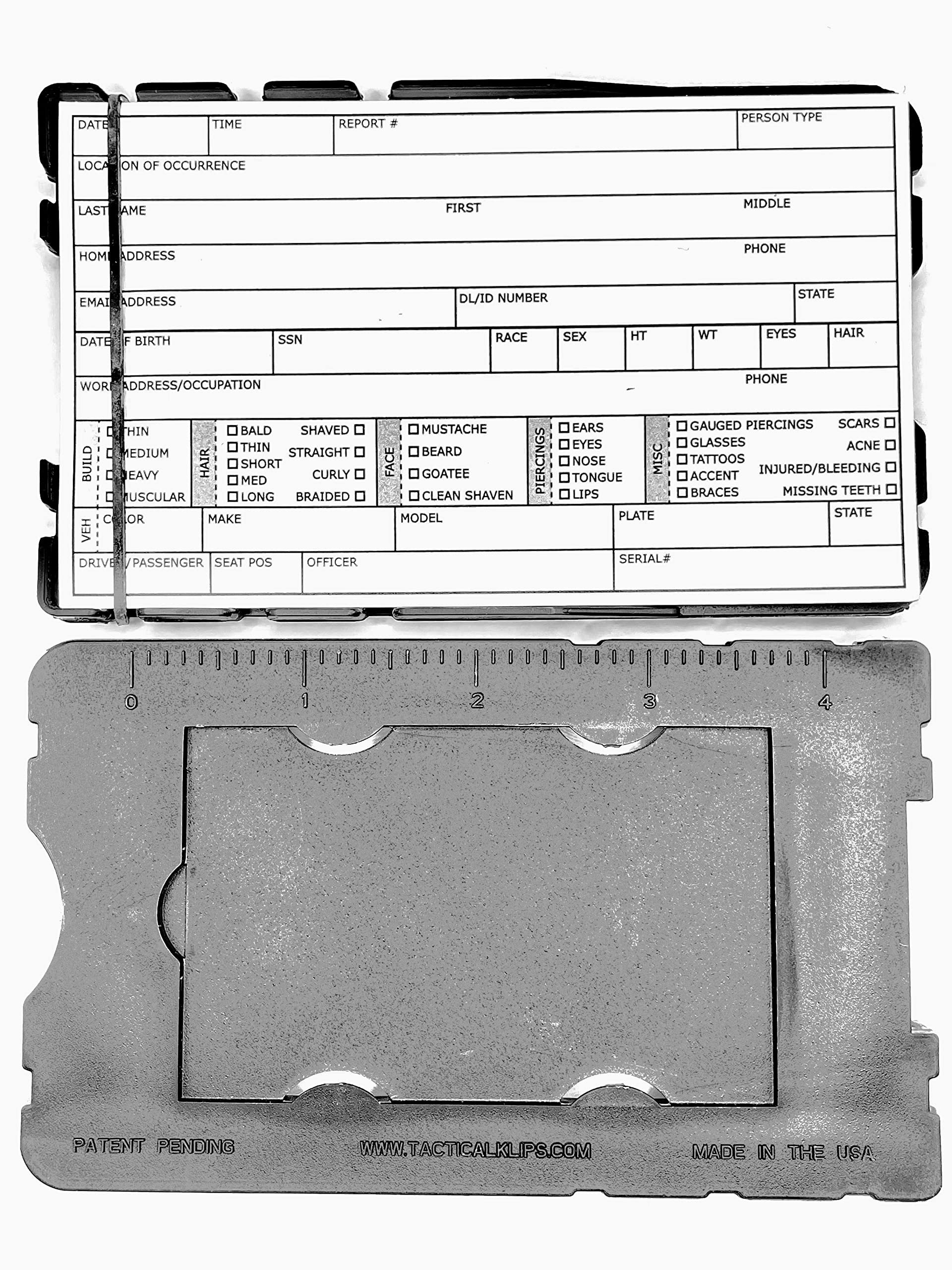 TPK - Tactical Pocket Klipboard | Pocket Clipboard for First Responders | Fits 3" x 5" Index Cards and TacticalKlips FI Cards (TPK)