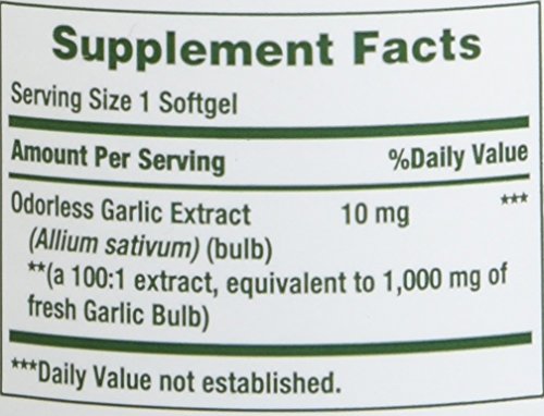 Nature's Bounty Garlic Extract 1000 mg,100 Count (Pack of 4)