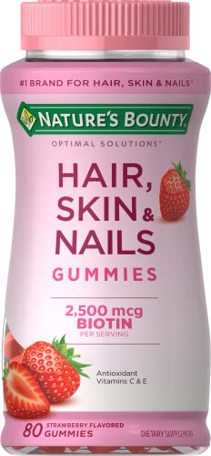 Nature's Bounty Optimal Solutions Hair, Skin and Nails Gummies, 80 ea (Pack of 2)