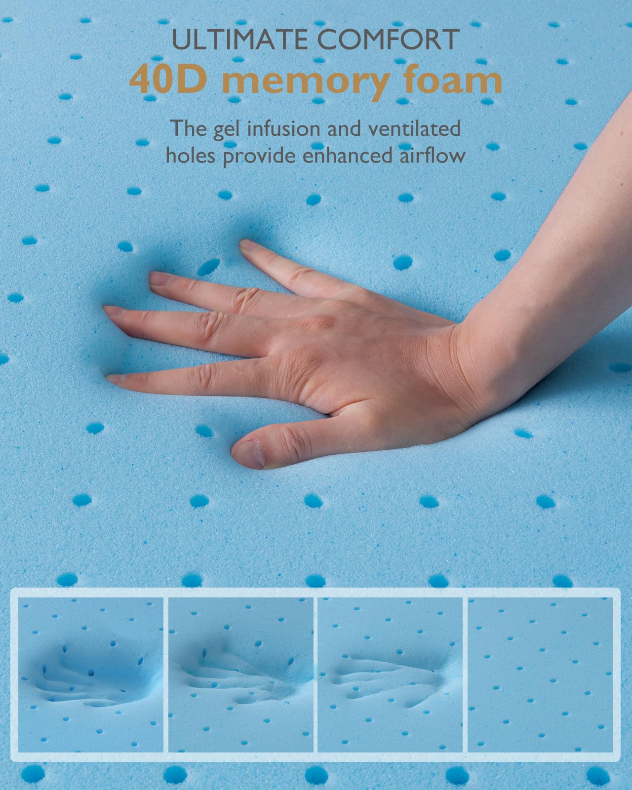 BedStory 4 Inch Memory Foam Mattress Topper Twin - Gel Infused Bed Toppers with Removable Cover and High Density Memory Foam, CertiPUR-US Certified