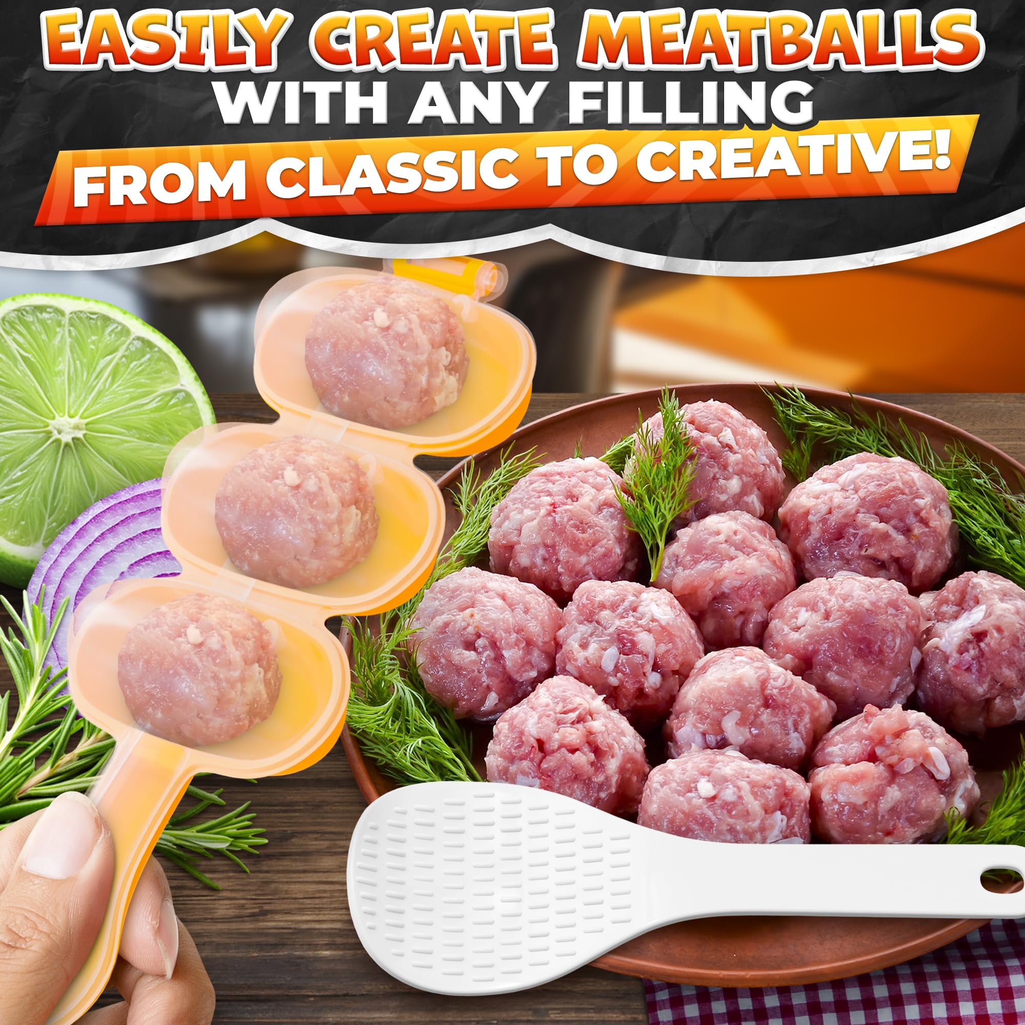 Rice Ball Mold with Spatula - DIY Sticky Rice Molds Large Ball Mold Kitchen Tool Rice Ball Maker Shake with Mini Rice Scoop - Rice Roll Shaker Ball Maker Rice Ball Maker Shake for Kids