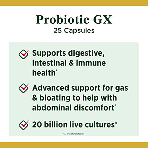 Probiotic, for Occasional Gas and Bloating Dietary Formula by Nature's Bounty, Dietary Supplement, Helps with Abdominal Discomfort, Promotes Digestive Health, 25 Capsules