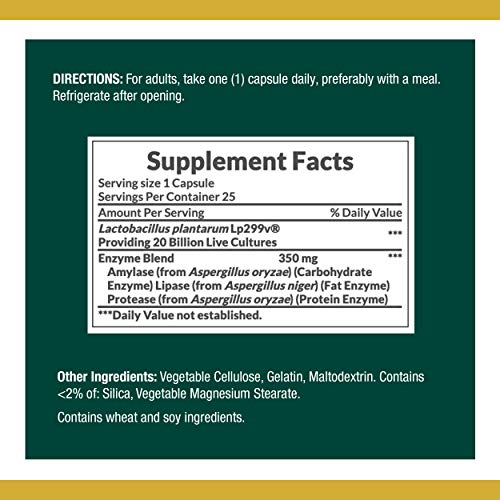 Probiotic, for Occasional Gas and Bloating Dietary Formula by Nature's Bounty, Dietary Supplement, Helps with Abdominal Discomfort, Promotes Digestive Health, 25 Capsules