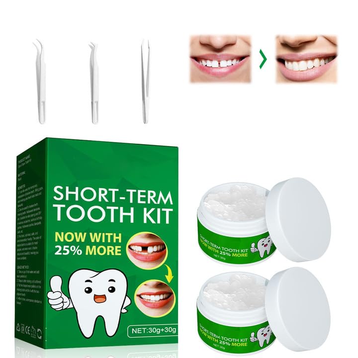 Moldable False Teeth, Tooth Replacement Kit,Temporary Teeth Repair Kit,Tooth Repair Kit for Snap On Instant and Confident Smile,with Mouth Mirror, 3 Pcs Differernt Dental Probe