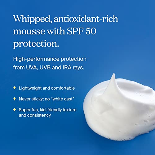 Supergoop! PLAY Body Mousse SPF 50 with Blue Sea Kale - 3 oz - Reef-Friendly, Broad Spectrum Whipped Sunscreen for Sensitive Skin - Fun to Apply - Great for Active Days