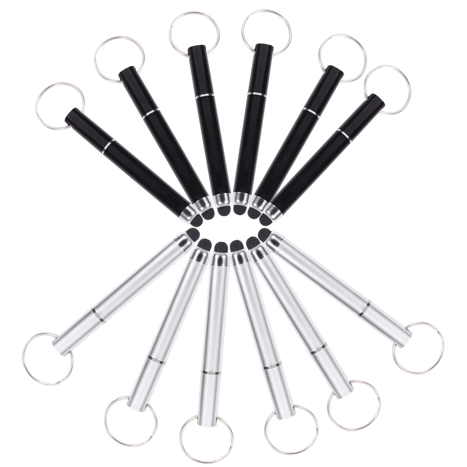 Tofficu 24 Pcs Touch Screen Ballpoint Pen Key Carabiner Stylus Pen Keychain Screen Stylus Pen Black Drawing Pens Ball Point Pens Black Drawing Pen Key Chain Portable Plastic Digital Tablet