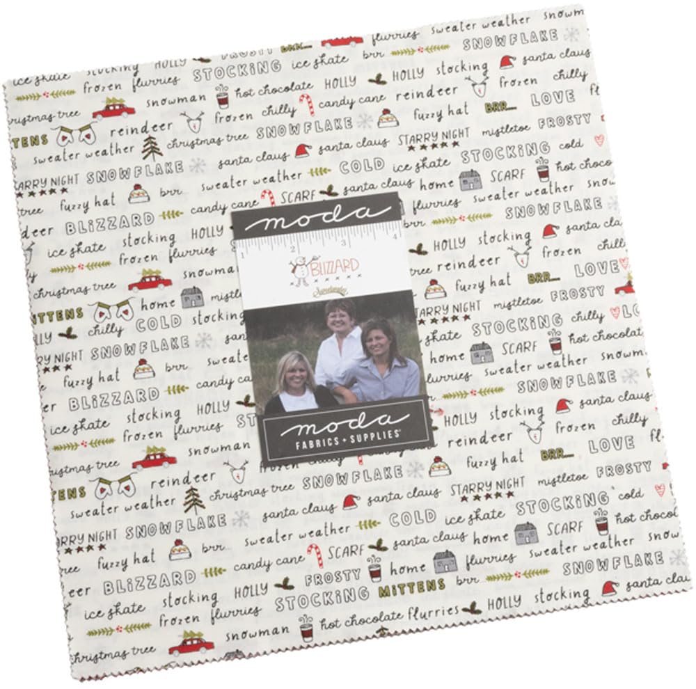 10" Layer Cake - Blizzard by Sweetwater for Moda Christmas Winter Holidays Snowmen Red Green Cotton Fabric Precuts Bundle (55620LC) M537.31