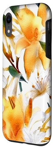 iPhone XR Yellow Watercolor Floral Flower N7 Case