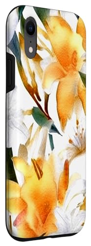 iPhone XR Yellow Watercolor Floral Flower N7 Case